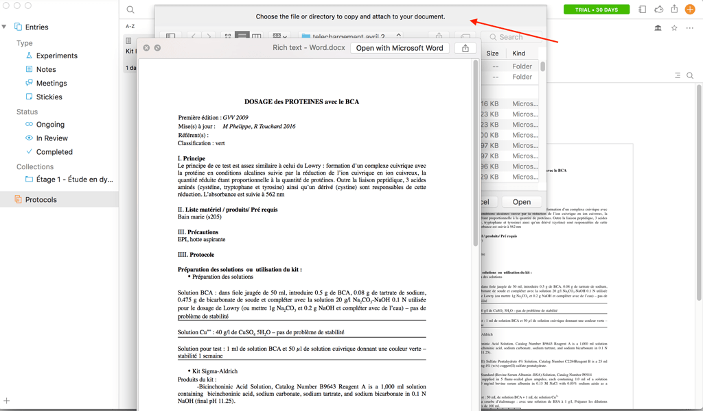 Clicking on newly attached file triggers the system file dialog ...